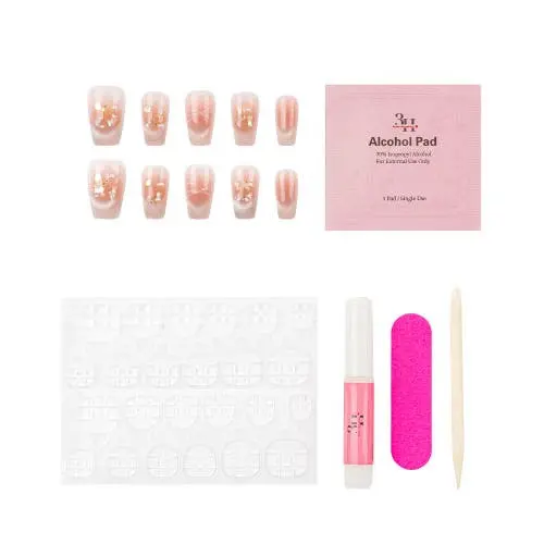 3H NAILS 3h Luxury Handmade Press-on Nailsrosy Glow