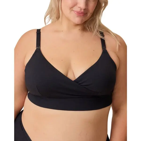 KINDRED BRAVELY Softstretch Cotton Nursing Bra - Black