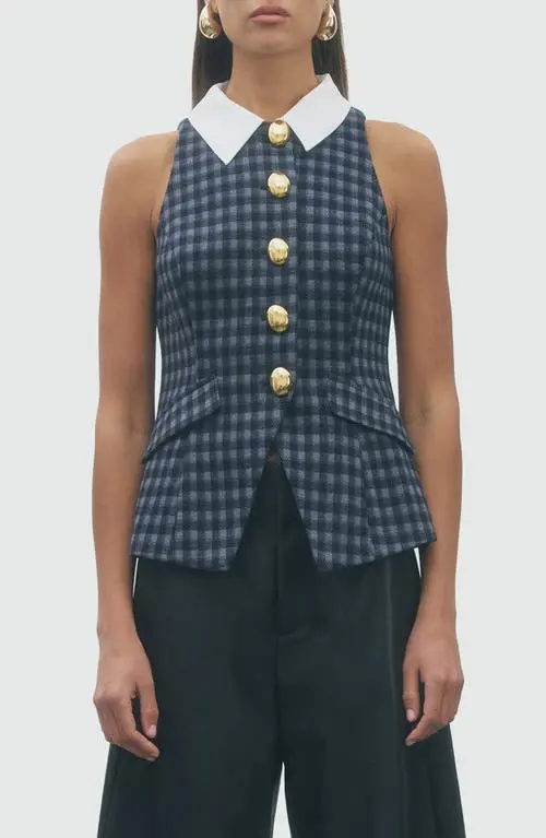 MAUDE CLUB Charlie Gingham Vest