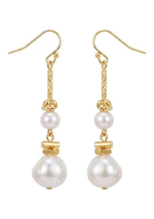 AREA STARS Deepti Pearl Chain Earrings - Gold