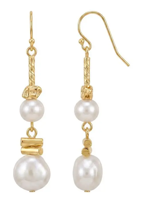 AREA STARS Deepti Pearl Chain Earrings - Gold