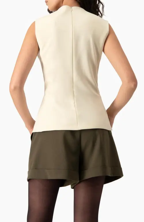 IVONNE Asymmetric Lapel Sleeveless Structured Vest