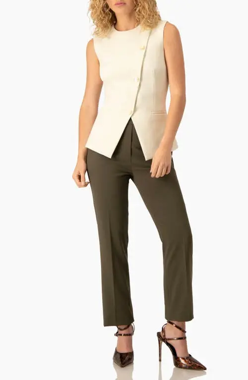 IVONNE Asymmetric Lapel Sleeveless Structured Vest