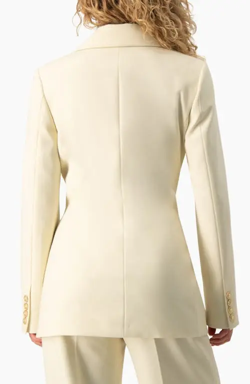 IVONNE Fitted Single-breasted Long-line Blazer With Golden Crest Buttons