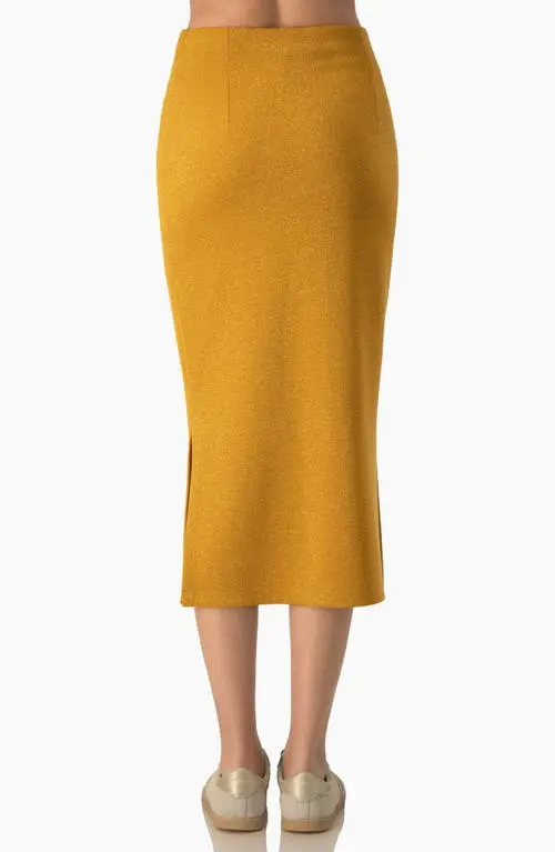 IVONNE Shimmer Knit High-rise Fitted Midi Skirt