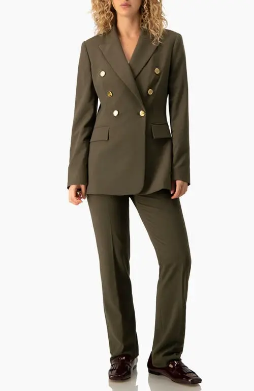 IVONNE Power Double-breasted Long-sleeve Tailored Blazer