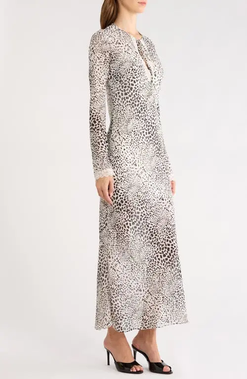 WAYF Celia Dalmation Print Long Sleeve Dress