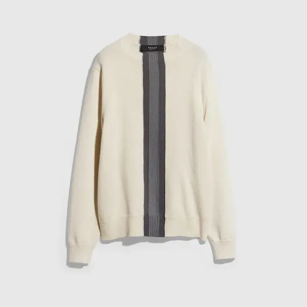 Gucci Knit Wool Sweater With Muted Web
