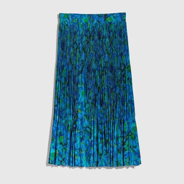 Gucci Printed Silk Crêpe De Chine Midi Skirt - Blue