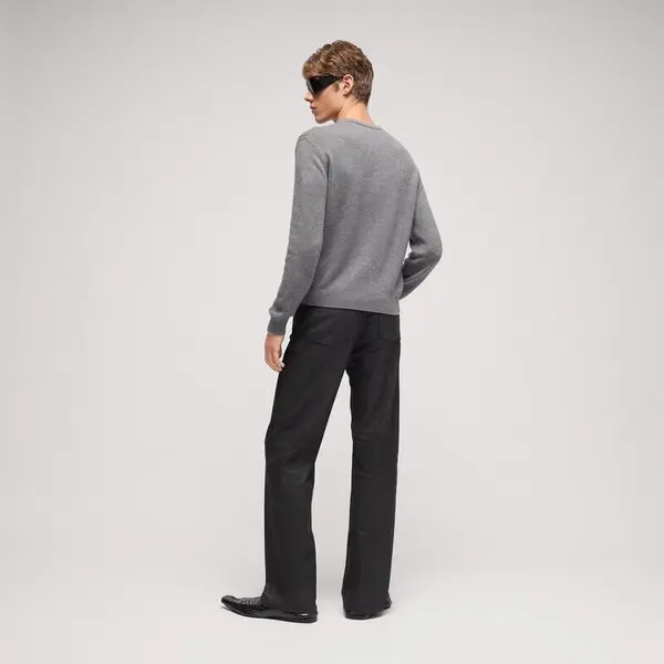 Gucci Knit Cashmere Sweater With Embroidery - Grey