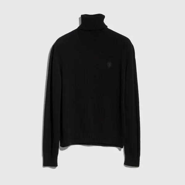 Gucci Knit Cashmere Turtleneck With Embroidery