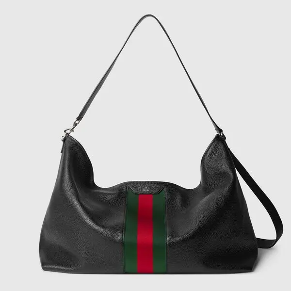 Gucci Web Trademark Large Duffle Bag Leather