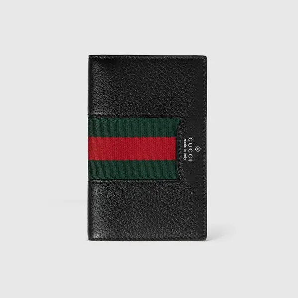 Gucci Web Trademark Card Case Leather