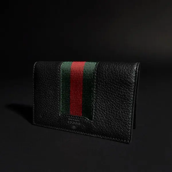 Gucci Web Trademark Card Case Leather