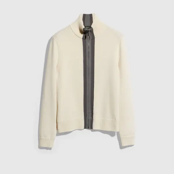 Gucci Knit Wool Sweater With Muted Web