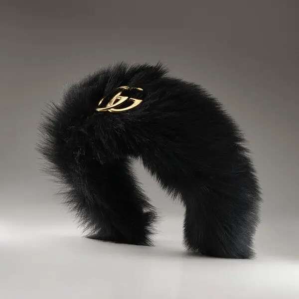 Gucci Fuzzy Hair Band With Double G