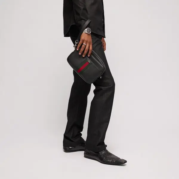 Gucci Web Trademark Small Crossbody Bag Leather