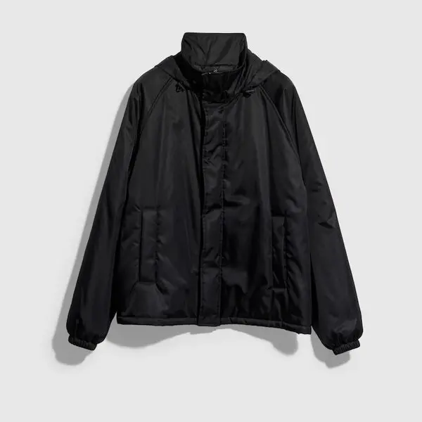 Gucci Nylon Gabardine Zip Jacket With Embroidery