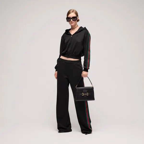 Gucci Cotton Jersey Zip Jacket With Web