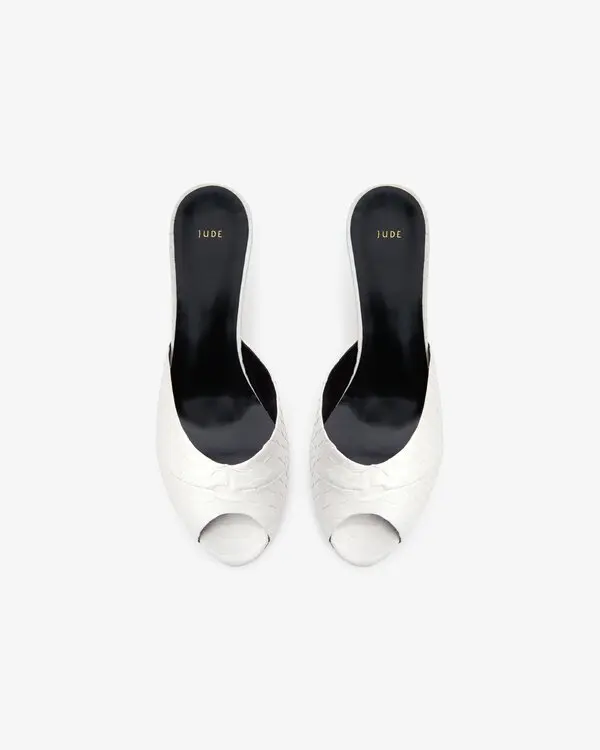 JUDE Cave Mule Python Leather - White