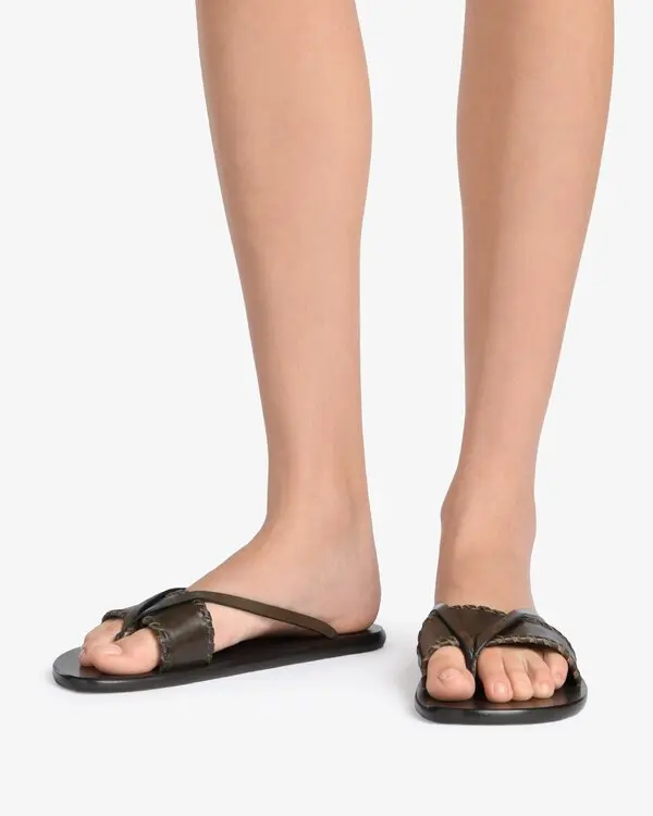 JUDE Helena Flat Mocha Leather