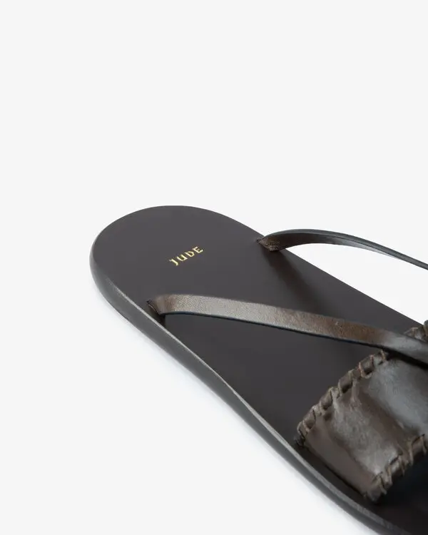 JUDE Helena Flat Mocha Leather - Brown
