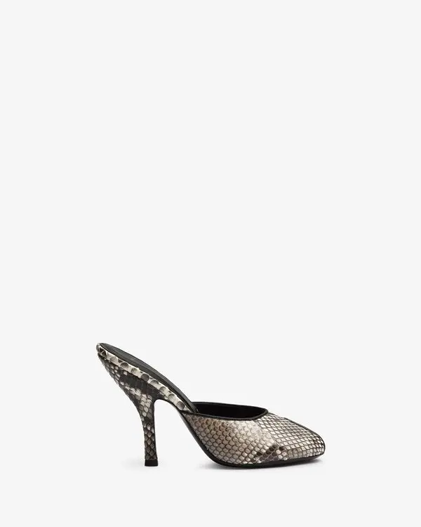MY STORE Date Mule In Stone Python Leather