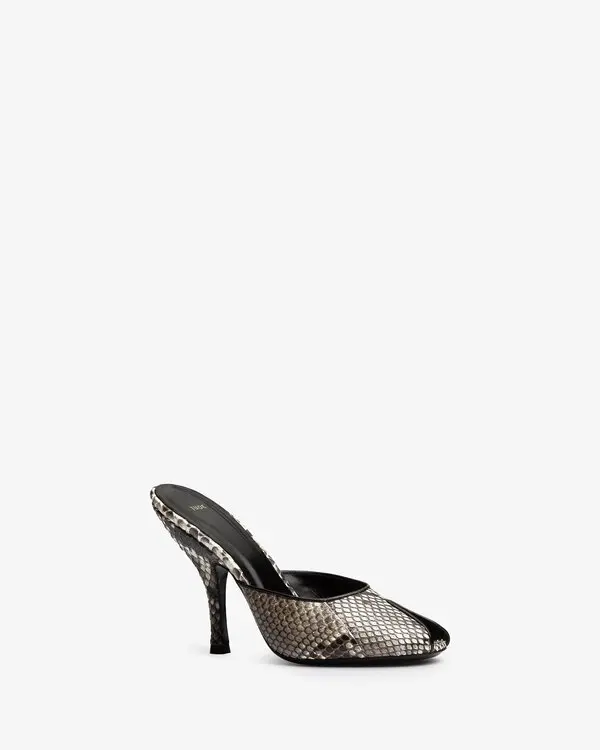 MY STORE Date Mule In Stone Python Leather