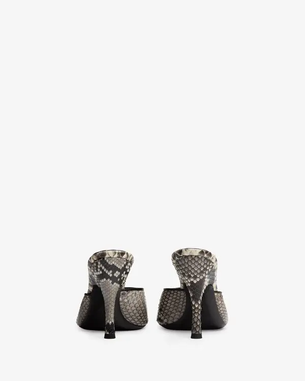MY STORE Date Mule In Stone Python Leather