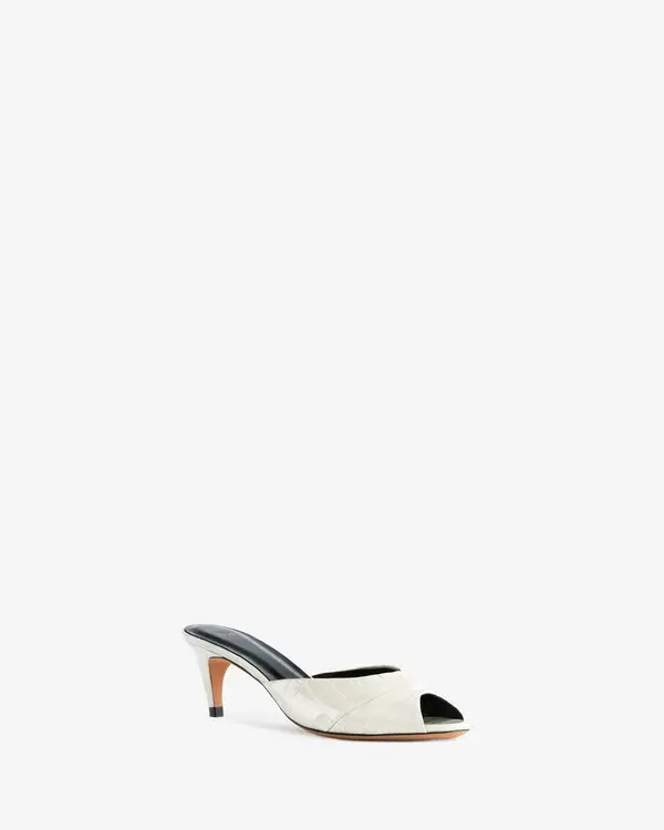 JUDE Cave Mule Croc Embossed Leather - Cream