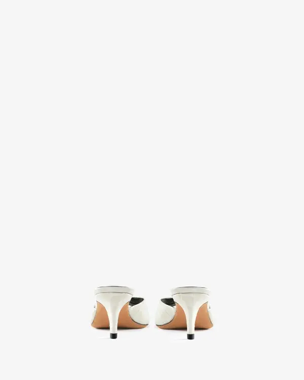 JUDE Cave Mule Croc Embossed Leather - Cream