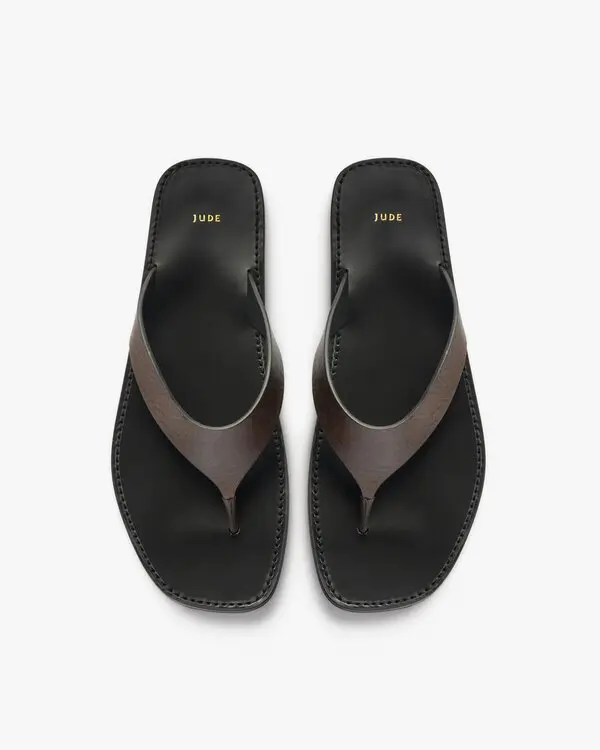 JUDE Vermelho Flat Mocha Leather