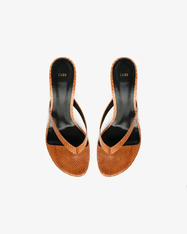 JUDE Rooty Sandal Python Leather - Tan