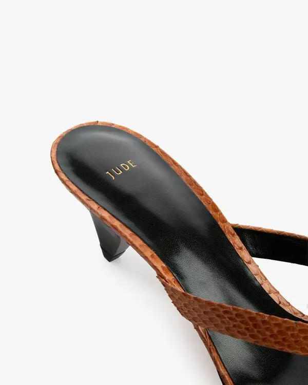 JUDE Rooty Sandal Python Leather - Tan