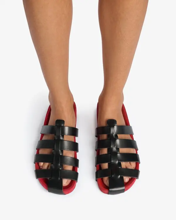 JUDE Dusty Flat Black Leather And Suede
