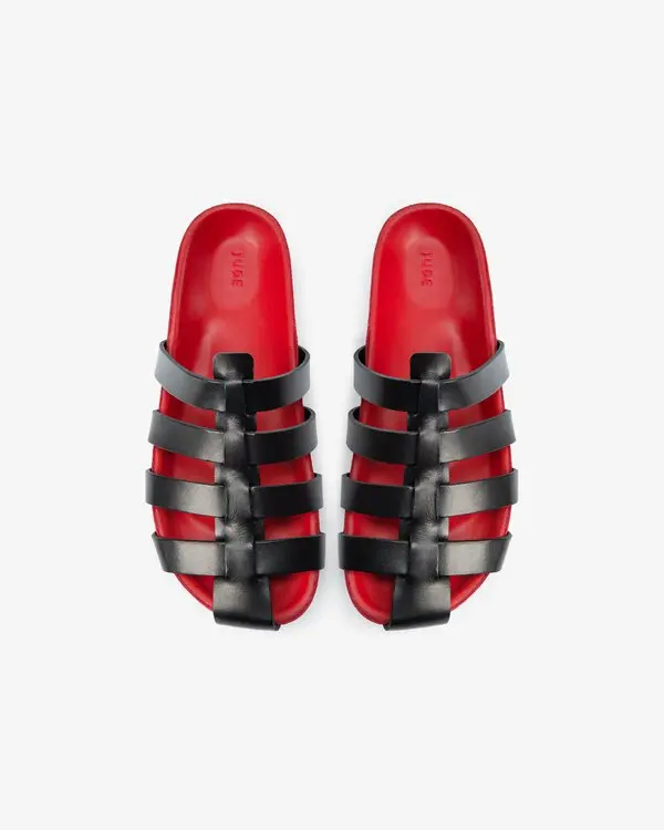 JUDE Dusty Flat Black Leather And Suede