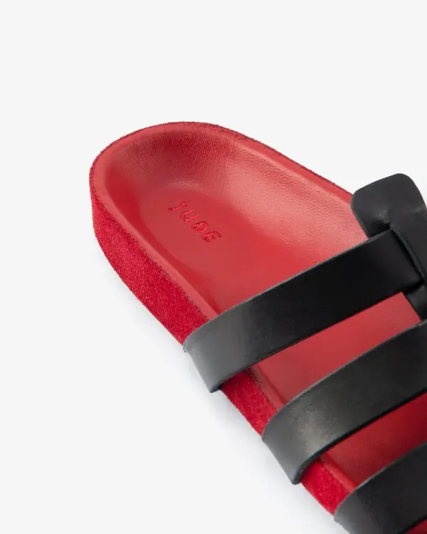 JUDE Dusty Flat Black Leather And Suede