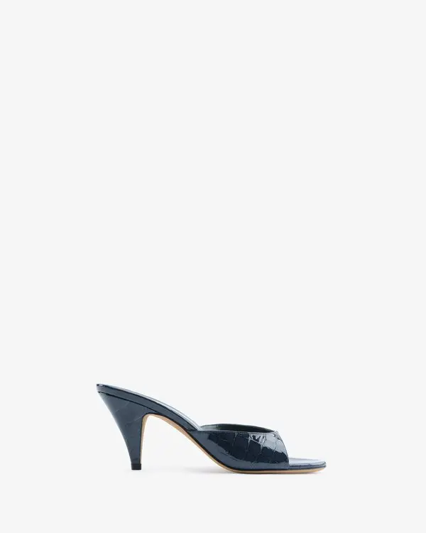 JUDE Haze Sandal Ink Croc Embossed Leather - Blue