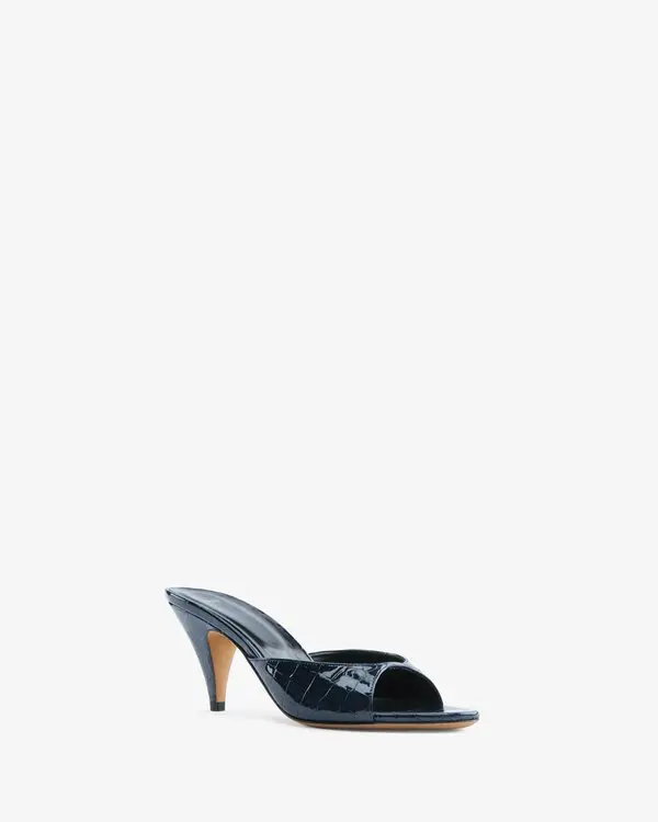 JUDE Haze Sandal Ink Croc Embossed Leather - Blue