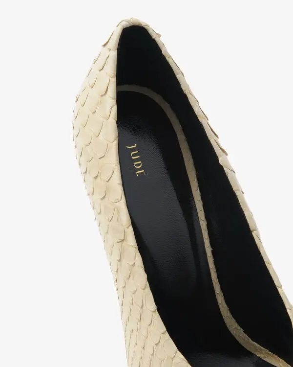 JUDE Kiss Pump Python Leather - Beige