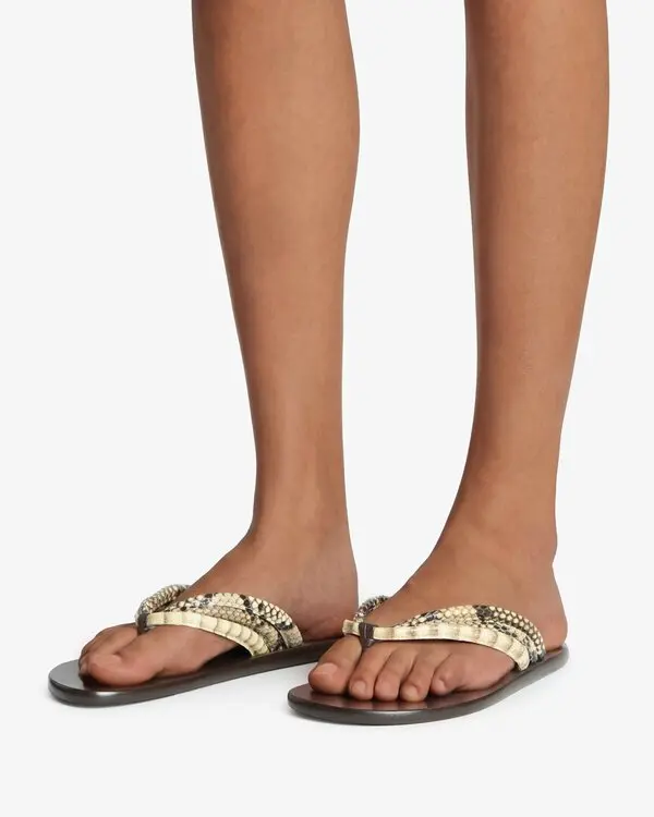 JUDE Path Flat Sand Python Leather