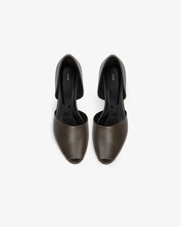 JUDE Padre Ballerina Mocha Leather