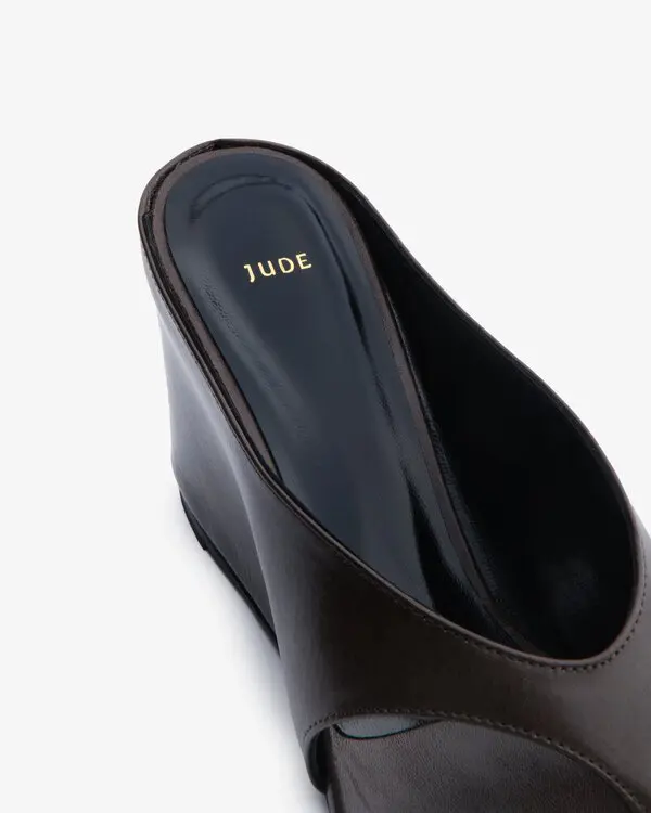 JUDE Yaga Wedge Sandal Mocha Leather