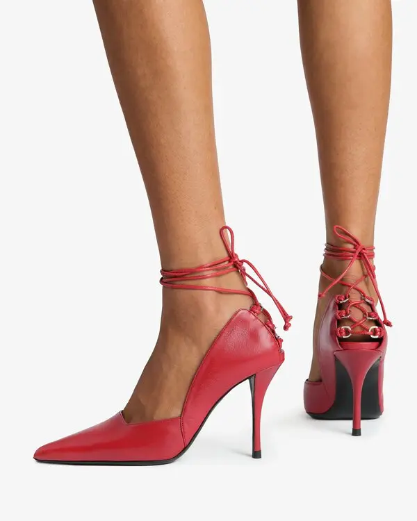 JUDE Scoop Pump Leather - Red