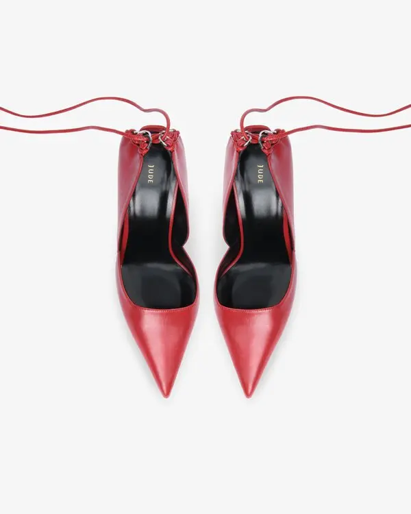 JUDE Scoop Pump Leather - Red