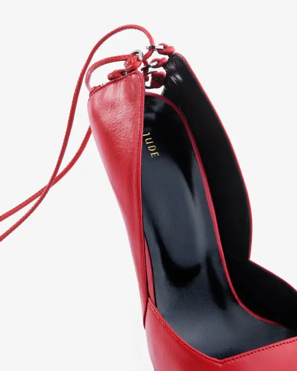 JUDE Scoop Pump Leather - Red