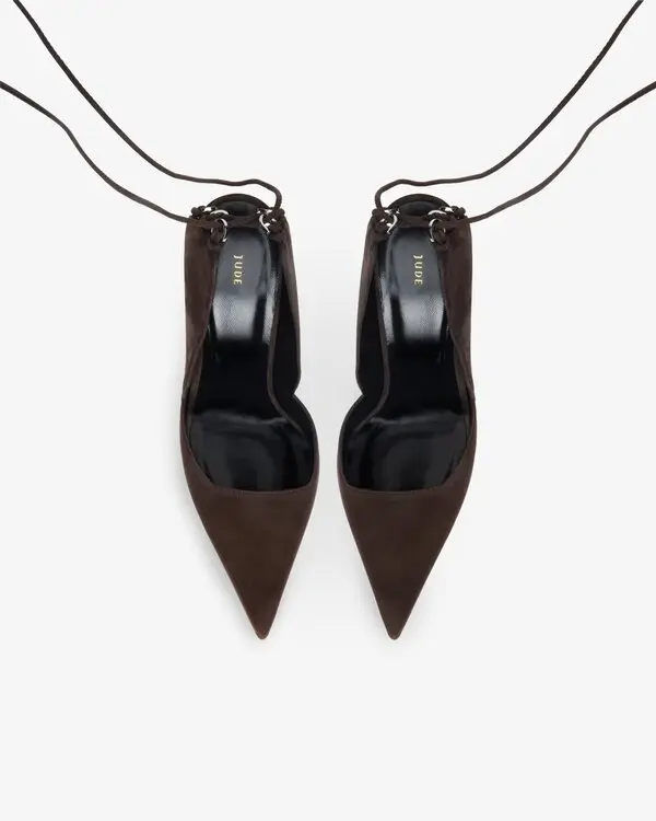 JUDE Scoop Pump Nubuck Leather - Brown