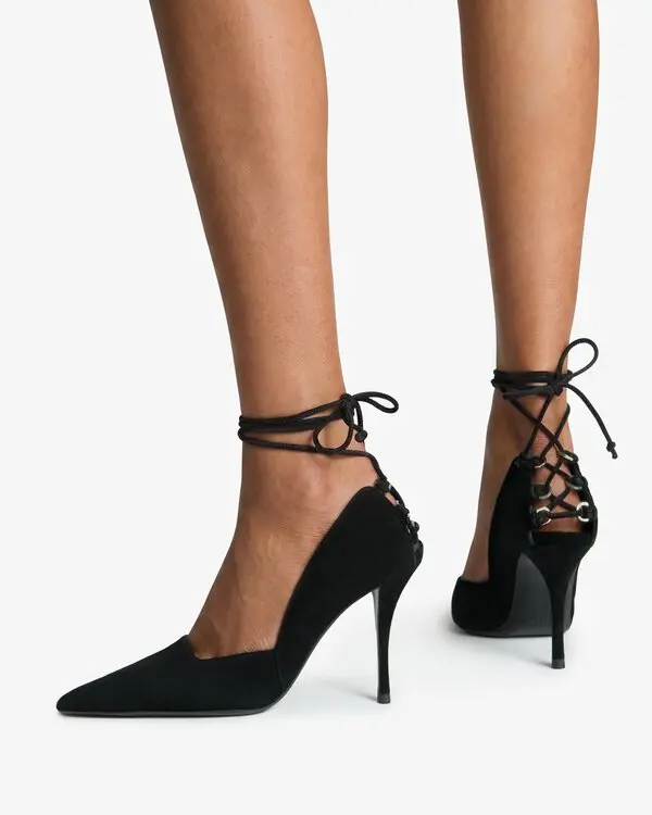 JUDE Scoop Pump Suede Leather - Black