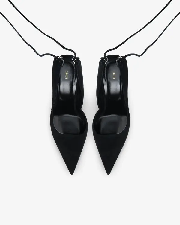 JUDE Scoop Pump Suede Leather - Black