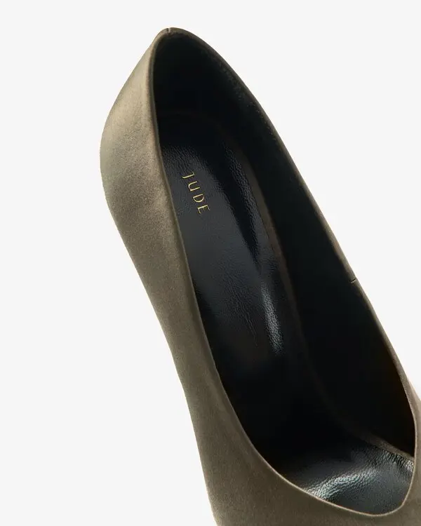 JUDE Kiss Pump Satin - Khaki